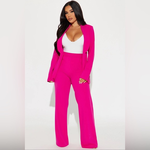 Fashion Nova | Jackets & Coats | Fashion Nova Pink Suit Set Blazer Pant ...